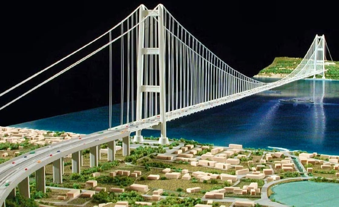 Italie lance le plus long pont suspendu à Messine.